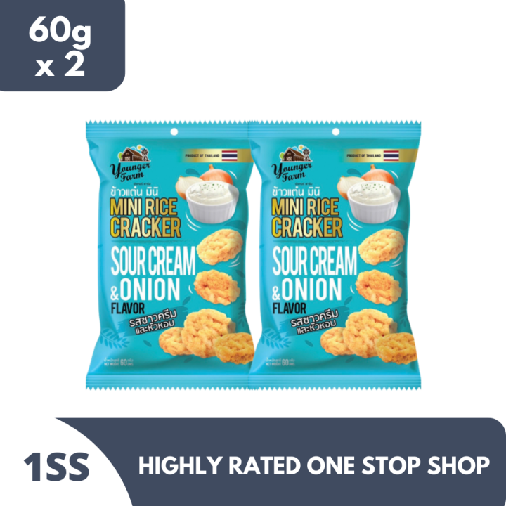 Younger Farm Sour Cream & Onion Mini Rice Cracker 60g x 2 (July 1, 2024 ...