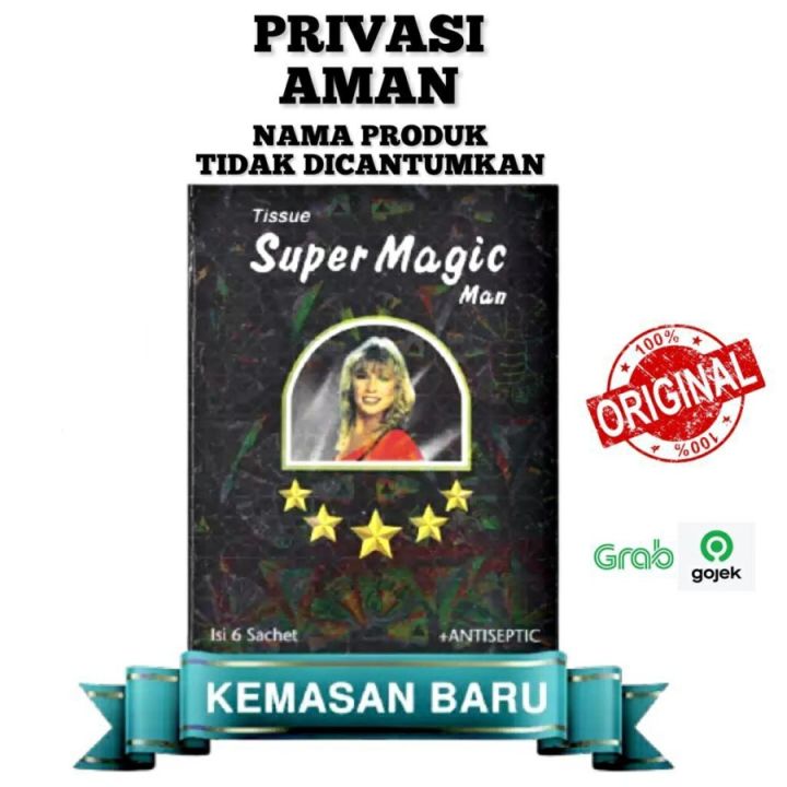 TISSUE MAGIC MAN HITAM 6 PCS SACHET / TISU SUPER MAGIC / TISU POWER ...