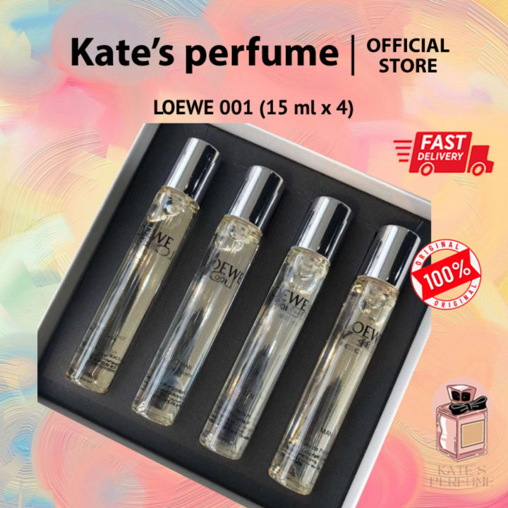 LOEWE 001 WOMAN & MAN (15 ml x 4) - woman EDP / woman EDT / man EDP / woman EDT natural spray ...