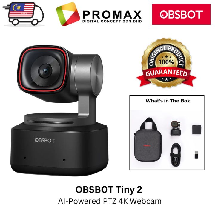 OBSBOT Tiny 2 AI-Powered PTZ 4K Webcam | Lazada