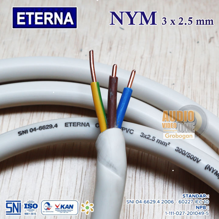 Kabel Listrik ETERNA 3x2.5 NYM Kabel Instalasi Rumah Isi 3 Kabel Tembaga Murni SNI | Lazada ...