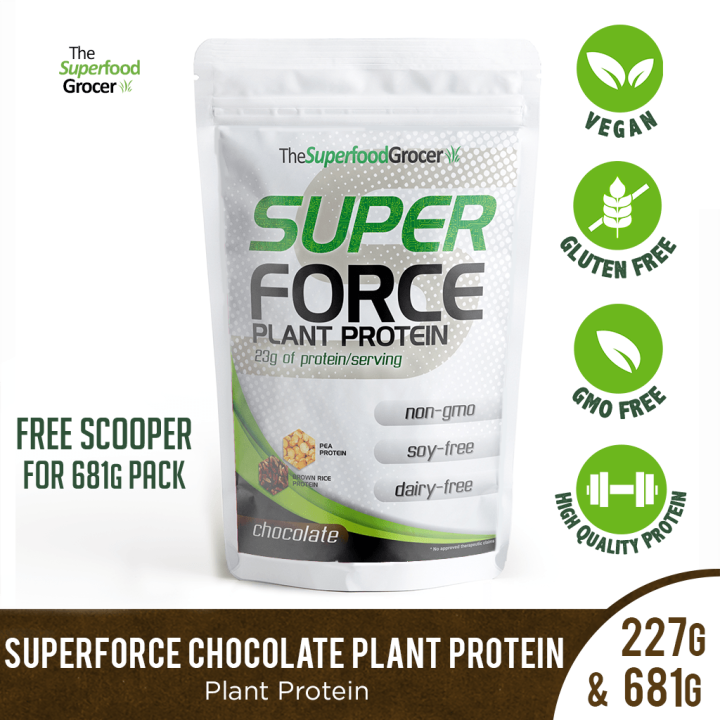 The Superfood Grocer Super Force Plant Vegan Protein Powder Chocolate 1 ...