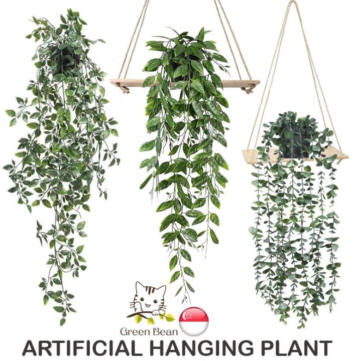 [SG SELLER] Artificial Hanging Plants Fake Wall Plant Potted Plants ...