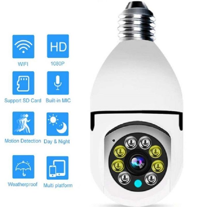5G E27 LED Bulb Full HD 1080P Wireless Home Security WiFi CCTV IP ...