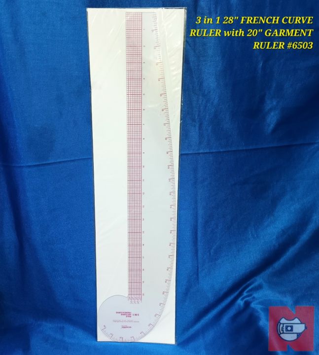 FRENCH CURVE 3 IN 1 28" FRENCH CURVE RULER WITH 20" GARMENT RULER #6503 ...