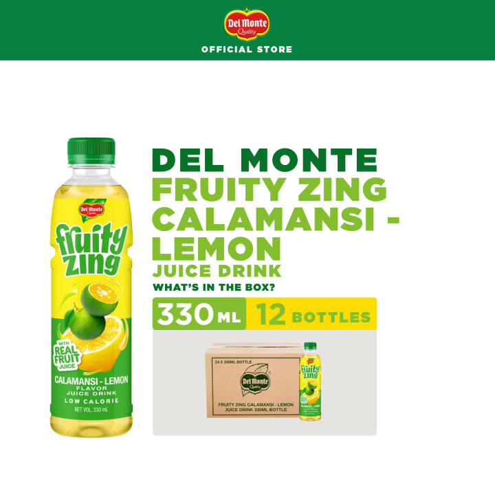 DEL MONTE Fruity Zing Calamansi-Lemon Flavor Juice Drink 330ml x 12 ...