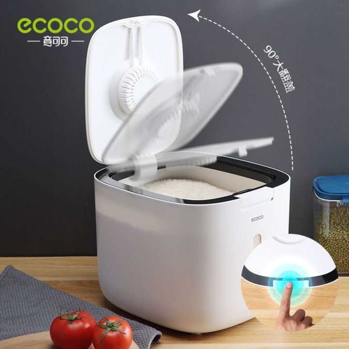 ECOCO Rice Storage Box ถังข้าวสาร ถังเก็บเม็ดข้าวสาร หมุนเพื่อตวงข้าว ...