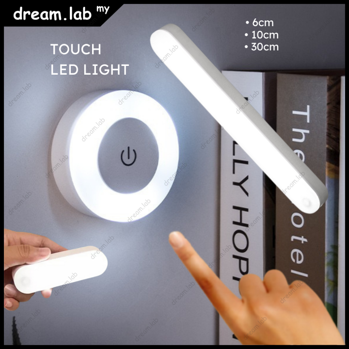 Stick Tap Push Lamp Night Light USB Rechargeable Stick-on Push Light ...