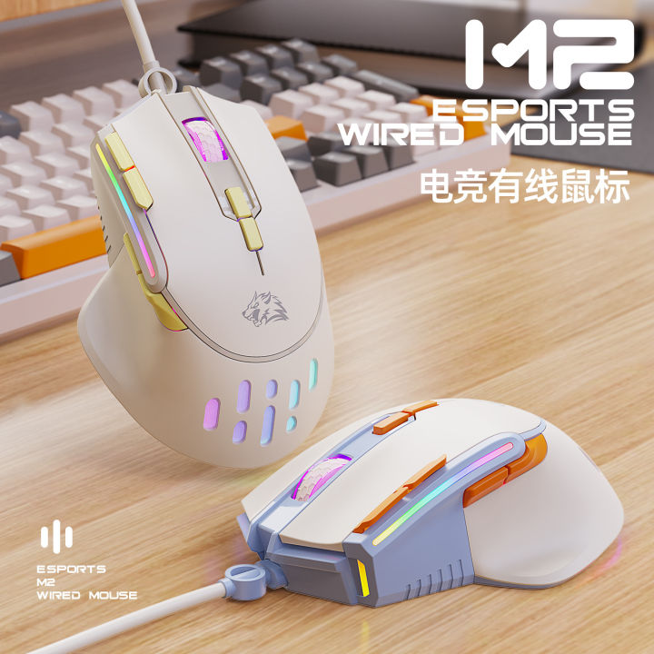 Free Wolf M2 Game Mouse RGB Glow Laptop Esports 12800DPI Macro ...