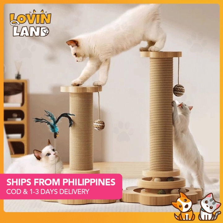 Lovinland Cat Tree Toy Cat Scratcher Turntable Funny Cats Stick Balls ...