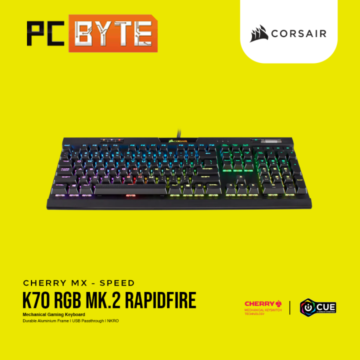 Corsair K70 RGB MK.2 Low Profile RAPIDFIRE Mechanical Gaming Keyboard — CHERRY® MX Low Profile ...