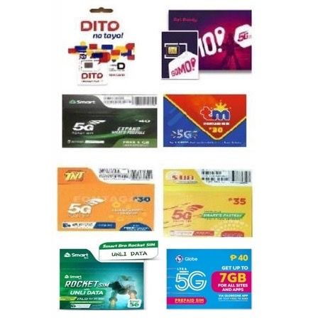 5G SIM CARDS GLOBE SMART DITO TM TNT LTE UPGRADE SIM | Lazada PH