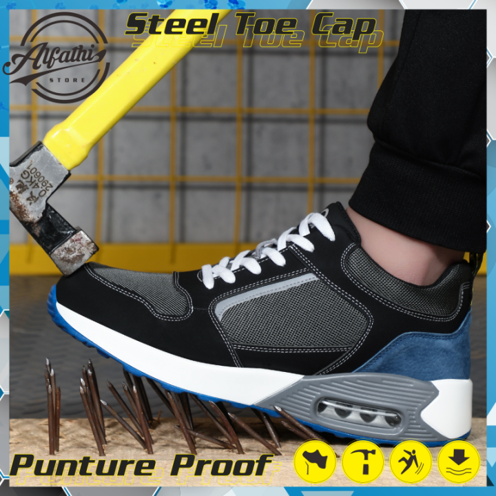 Sepatu Safety Sneakers Sport Ringan Biru | Lazada Indonesia