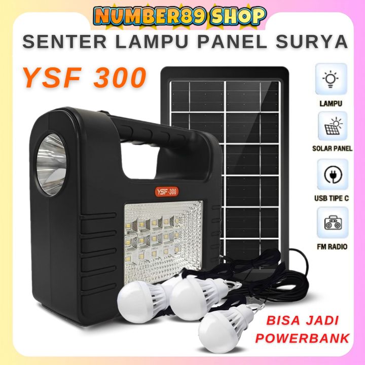 Solar Light Lampu Panel Surya YSF-300 Dengan 3 Bohlam - Solar Lighting ...