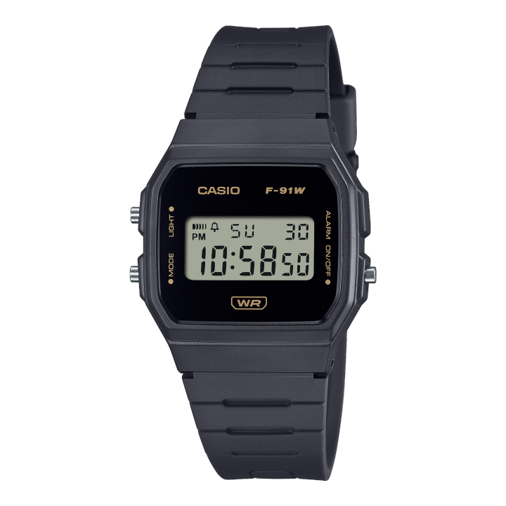 Casio (F-91WB-8ADF) Black Resin Strap Water Resistant Digital Watch ...