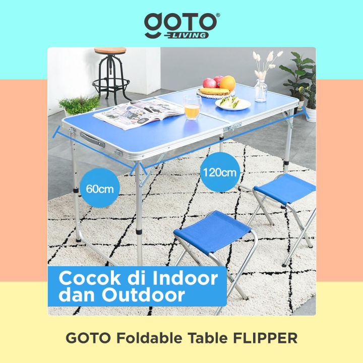 Goto Flipper Table Meja Makan Lipat Set Koper Camping Outdoor Portable ...