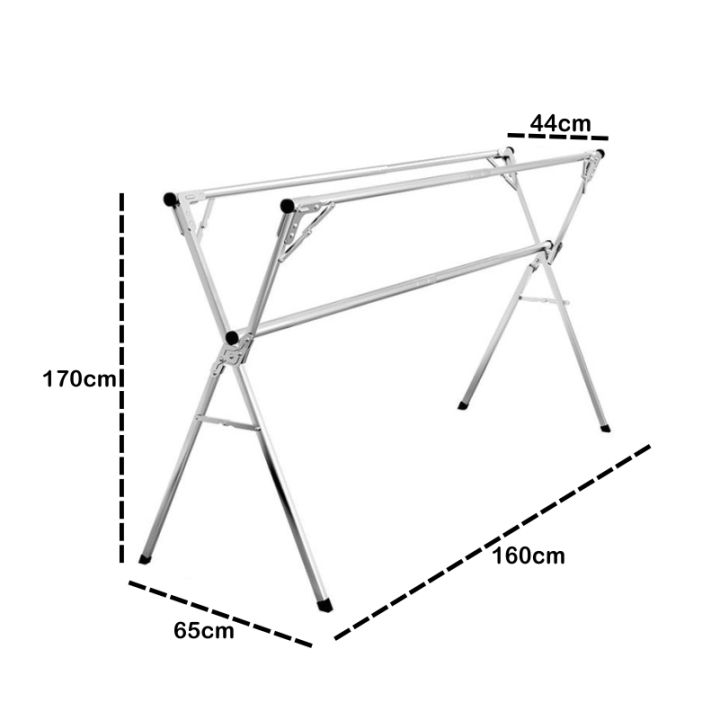 BARU Jemuran Baju Lipat Stainless Steel Jemuran Pakaian Anti Karat Kuat ...