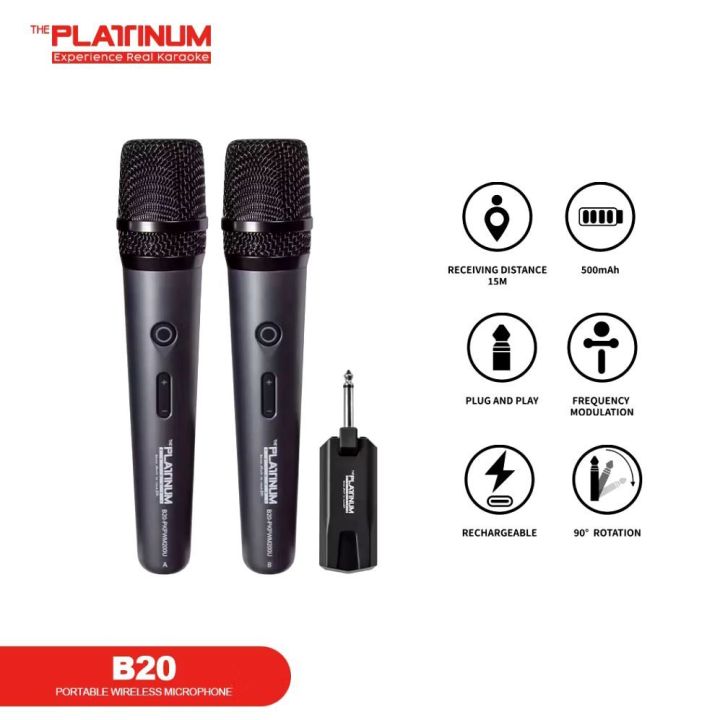 Platinum Karaoke B20 Portable Wireless Microphone | Lazada PH