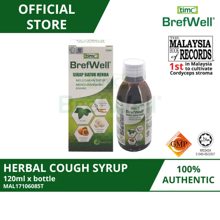 Timo BrefWell Herbal Cough Syrup 120ml | cough | phlegm | asthma | | Lazada