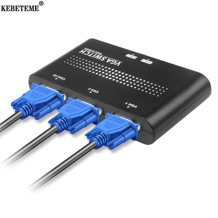 KEBETEME 2 In 1 Out VGA Selector Box 2-Way VGA Video Switch Sharing ...