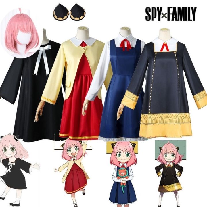 【COD】JP Anime Spy X Family Cosplay Costume Anya Forger Black Dress ...
