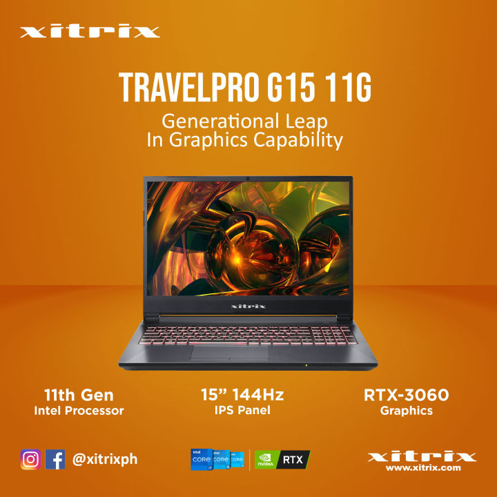 Xitrix TravelPro G15 Octa Core i7-11800H (GeForce RTX3060 GPU; 11th Gen ...