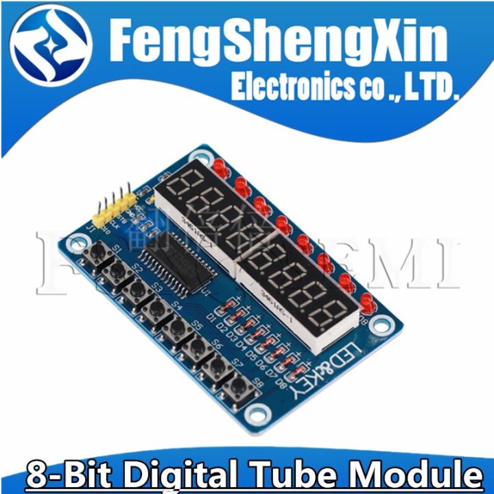 Tm1638 Led Display 8 Bit Digital Tube Module 3 Wire 16 Keys 8 Bits Keyboard Scan And Key Led