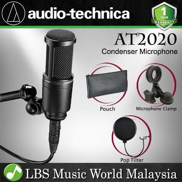 Audio Technica AT2020 Cardioid Medium Diaphragm Condenser Microphone ...