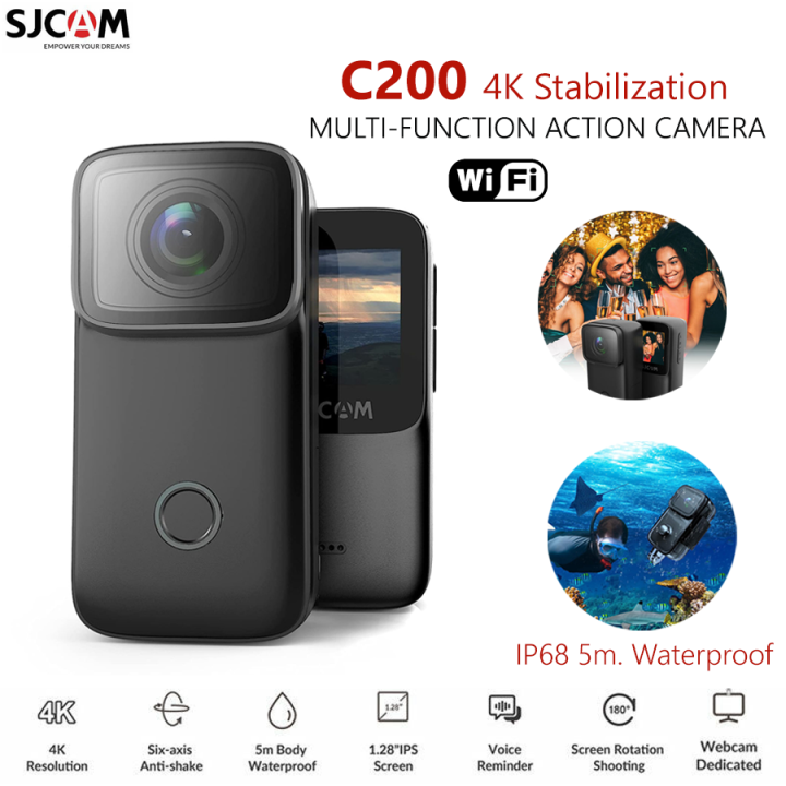 SJCAM C200 4K Wifi Waterproof Small Mini Action Camera กล้องแอคชั่น กัน ...