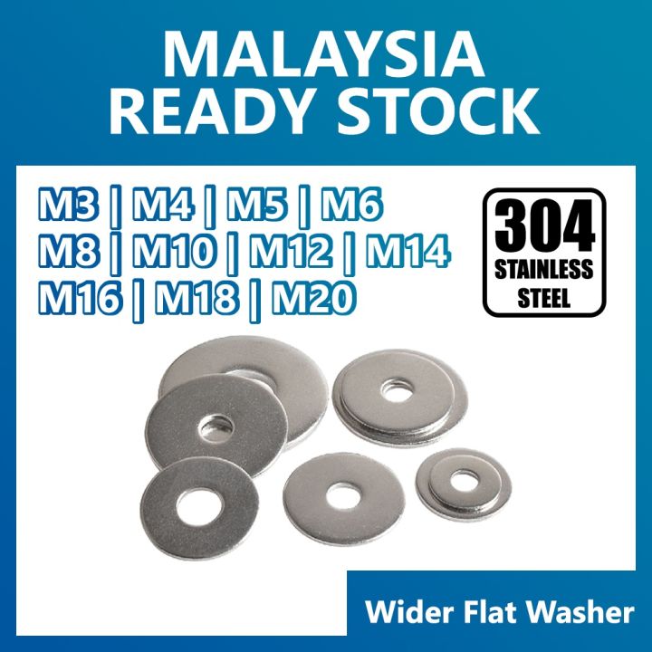 Wider Flat Washer M3 M4 M5 M6 M8 M10 M12 M14 M16 M18 M20 304 Stainless Steel DIN 9021 Plain ...