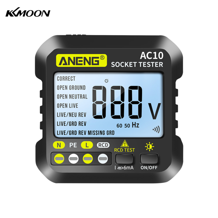 KKmoon C10 Digital Socket Tester Household Plug Detector Polarity Phase ...