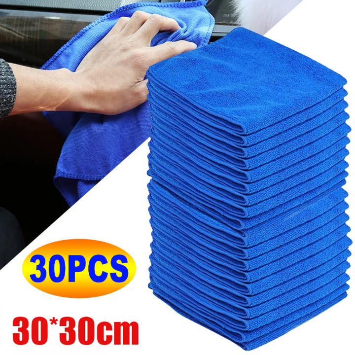 30/60Pcs Soft Microfiber Car Cleaning Towel Kitchen Absorbent ...