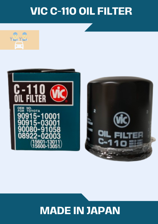 VIC 110 oil filter for Toyota Corolla/Altis/Vios/Avabzam Camry/Wigo ...