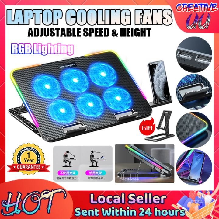 🔥【SG READY STOCK】🔥Laptop Notebook Cooling Pad Fan for 15.6 14 13 Inch ...