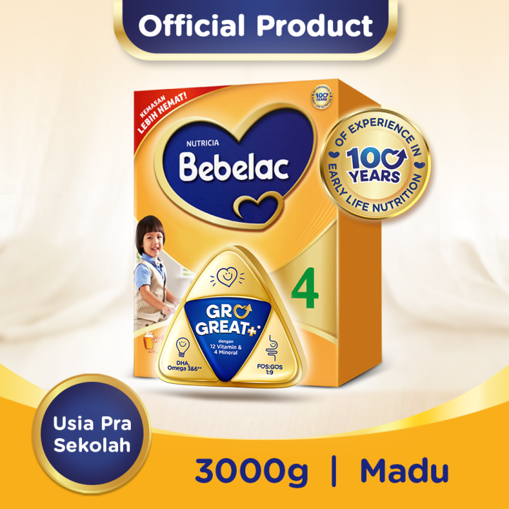 Bebelac 4 Madu GroGreat+ Susu Pertumbuhan Bubuk 3000 GR | Lazada Indonesia