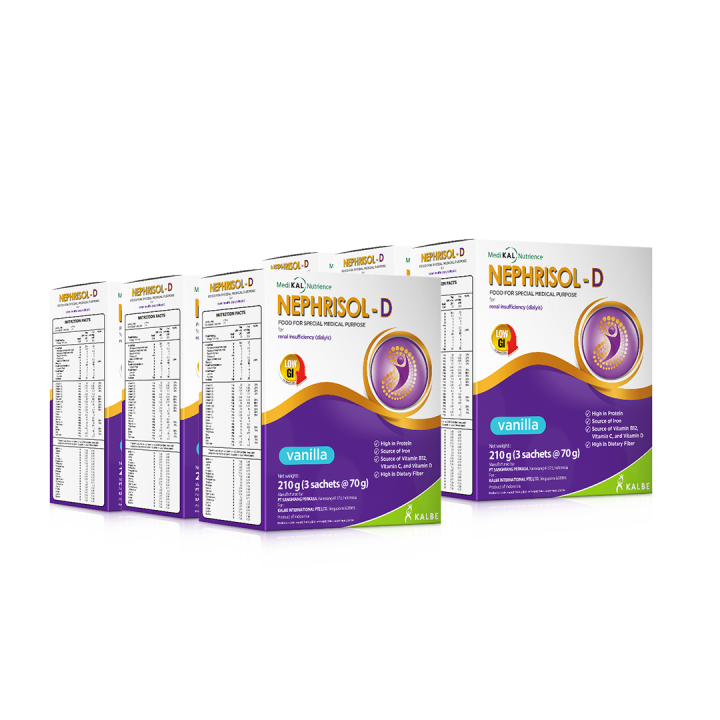 Nephrisol D Vanilla Low GI 210 grams High Protein Milk (6 x 210 grams ...