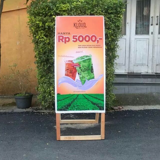 Standing Banner Kayu Ukuran Rangka 130x50 cm Slot Banner 100x50 cm ...