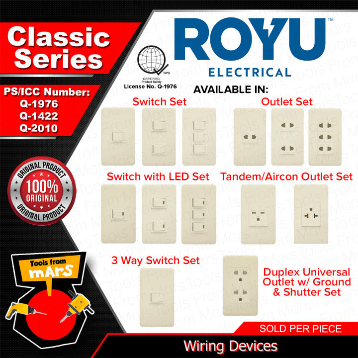Royu Classic Series Electrical Power Plate Set 1 2 3 Gang Duplex ...