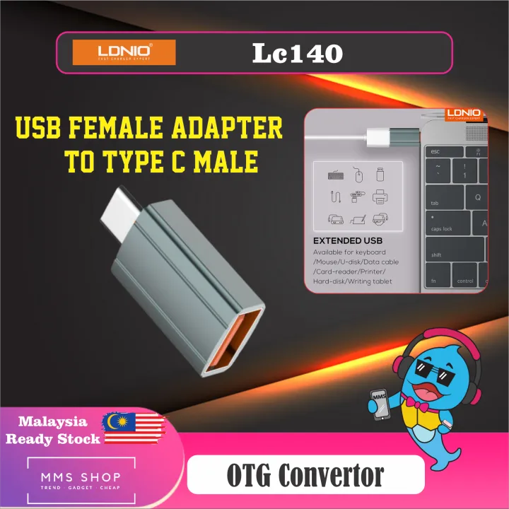 LDNIO LC140 Fast Transmission Type-C to USB Adapter Converter Type-C to ...