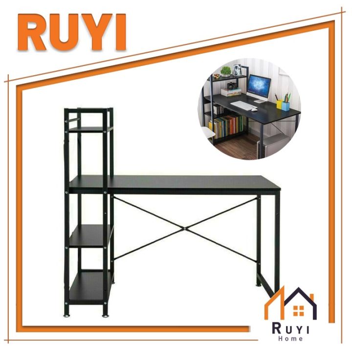 Home Office Computer Table Study Table With Book Shelf Meja Belajar ...