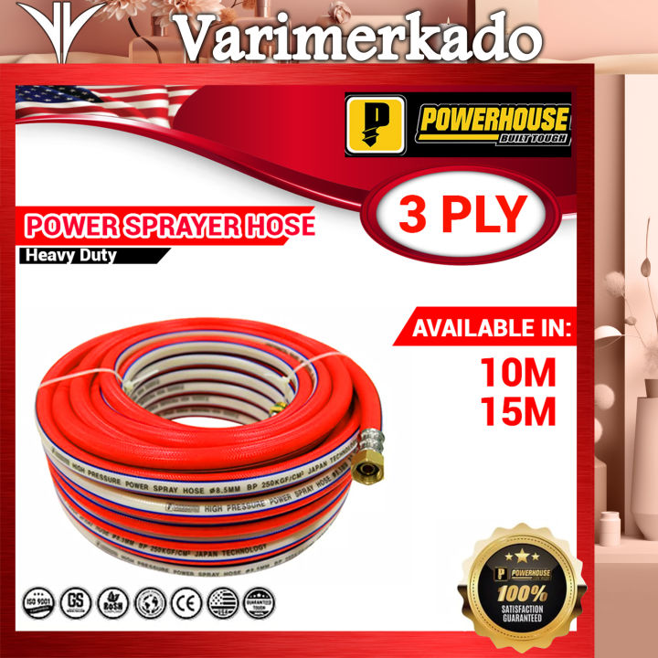 Garden spray hose durable Powerhouse Red Power Sprayer Hose 3 PLY Ø8 ...