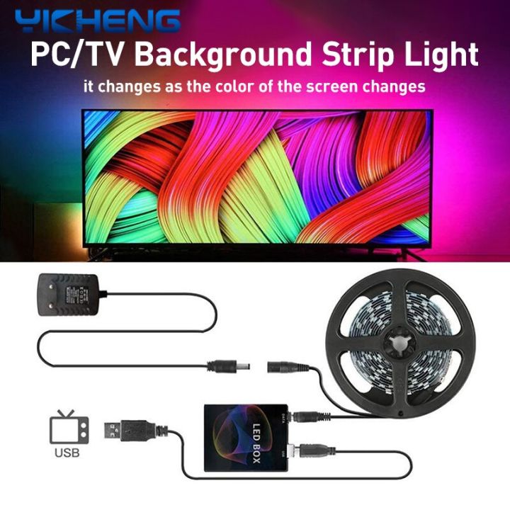 Immersive TV PC Background Light Strip RGBIC LED Strips HDTV Computer ...