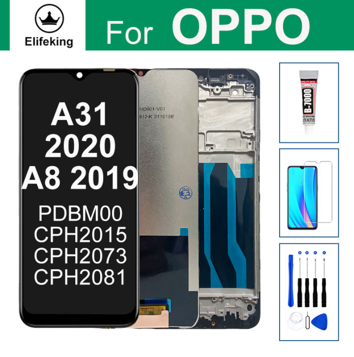 จอแอลซีดีสำหรับ A31 OPPO 2020 A8 2019 CPH2015ประกอบจอแสดงผลหน้าจอสัมผั ...