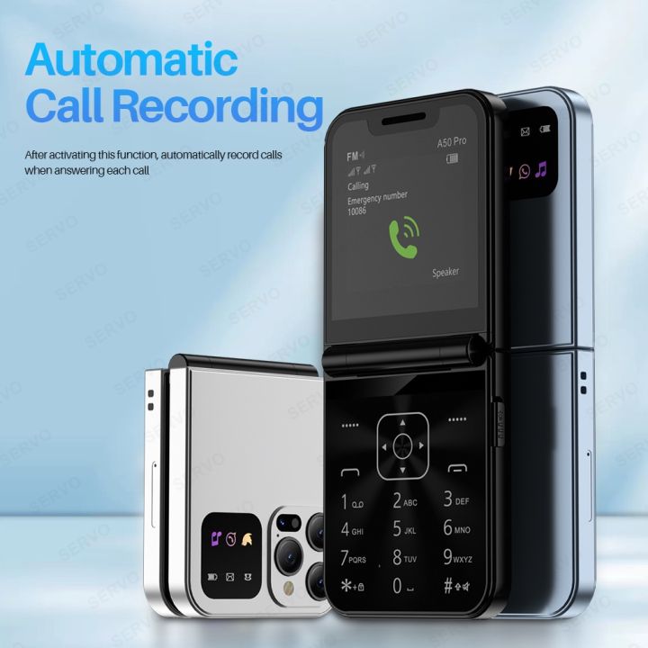 A50 Pro Flip Phone Dual SIM Card GSM Electric Torch Automatic Call ...