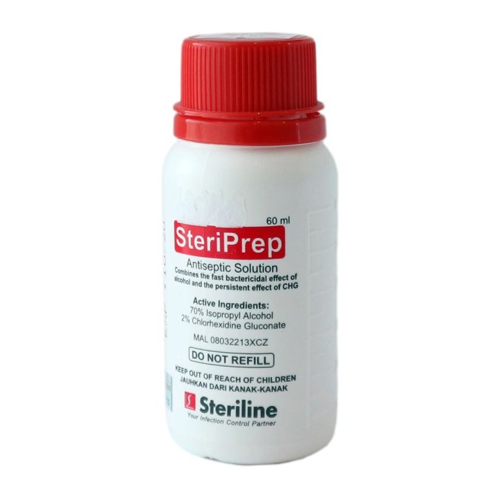 Steriline SteriPrep Antiseptic Solution (60ml) Isopropyl Alcohol ...