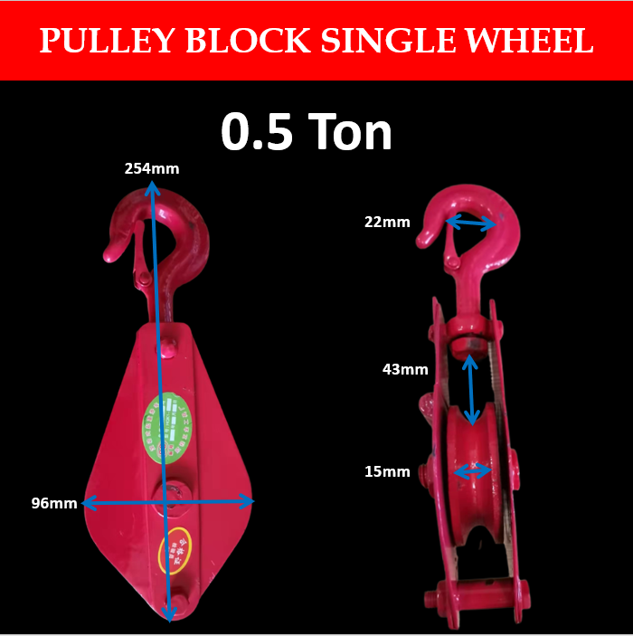 TOYU 0.5T 1T 2T Pulley Block Single Wheel Towing Products | Lazada PH