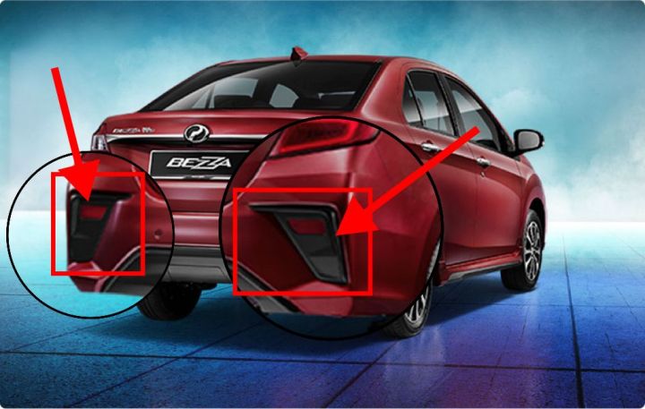 ORIGINAL PERODUA BEZZA 2019 REAR BUMPER COVER WITH REFLECTOR 52108 ...