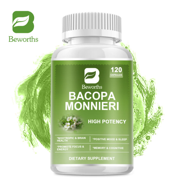 BEWORTHS Bacopa Monnieri Capsules with Ginkgo Lion's Mane for Nootropic ...