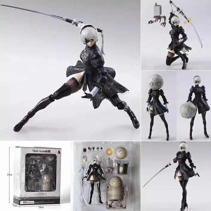 NieR Automata YoRHa No.2 Type B 2B &Machine Lifeform Movable Square ...