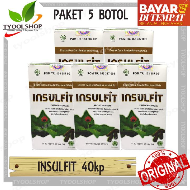 [ PAKET 5 BOTOL ] INSULFIT kapsul insulfit Daun Insulin Obat Diabetes ...